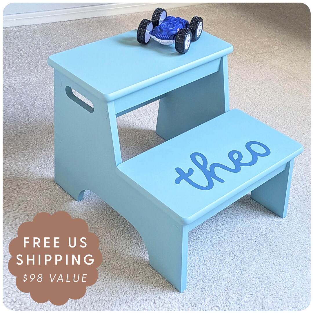 Toddler Stool Custom Double Step Bathroom Stool for Kid Wooden Custom ...