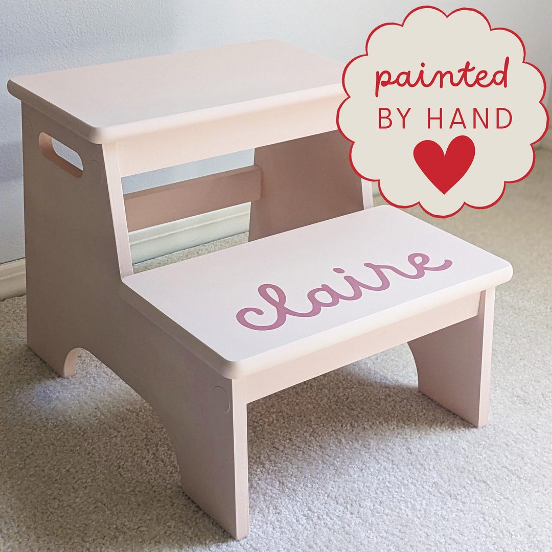 Toddler Stool Personalized Step Stool Kid Double Step Stool With Name ...