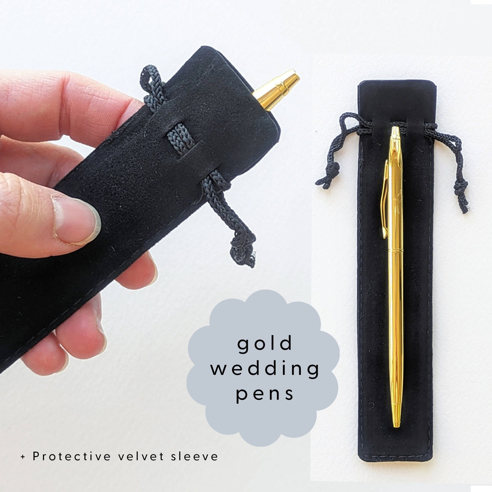 Gold Wedding Guestbook Pen Black Ink Ballpoint - Etsy