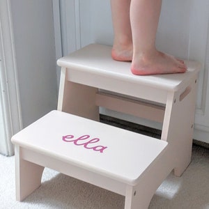 Bathroom Step Stool Personalized Double Step Toddler Stool Wooden ...