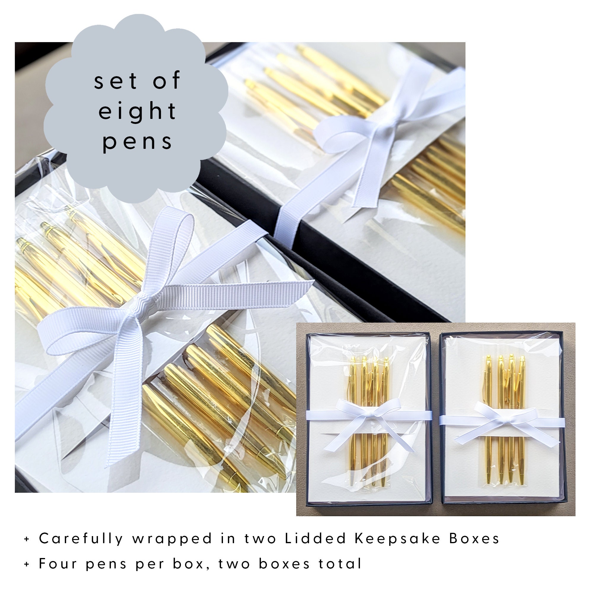 Gold Wedding Guestbook Pen Black Ink Elegant Wedding Ballpoint Pen ...