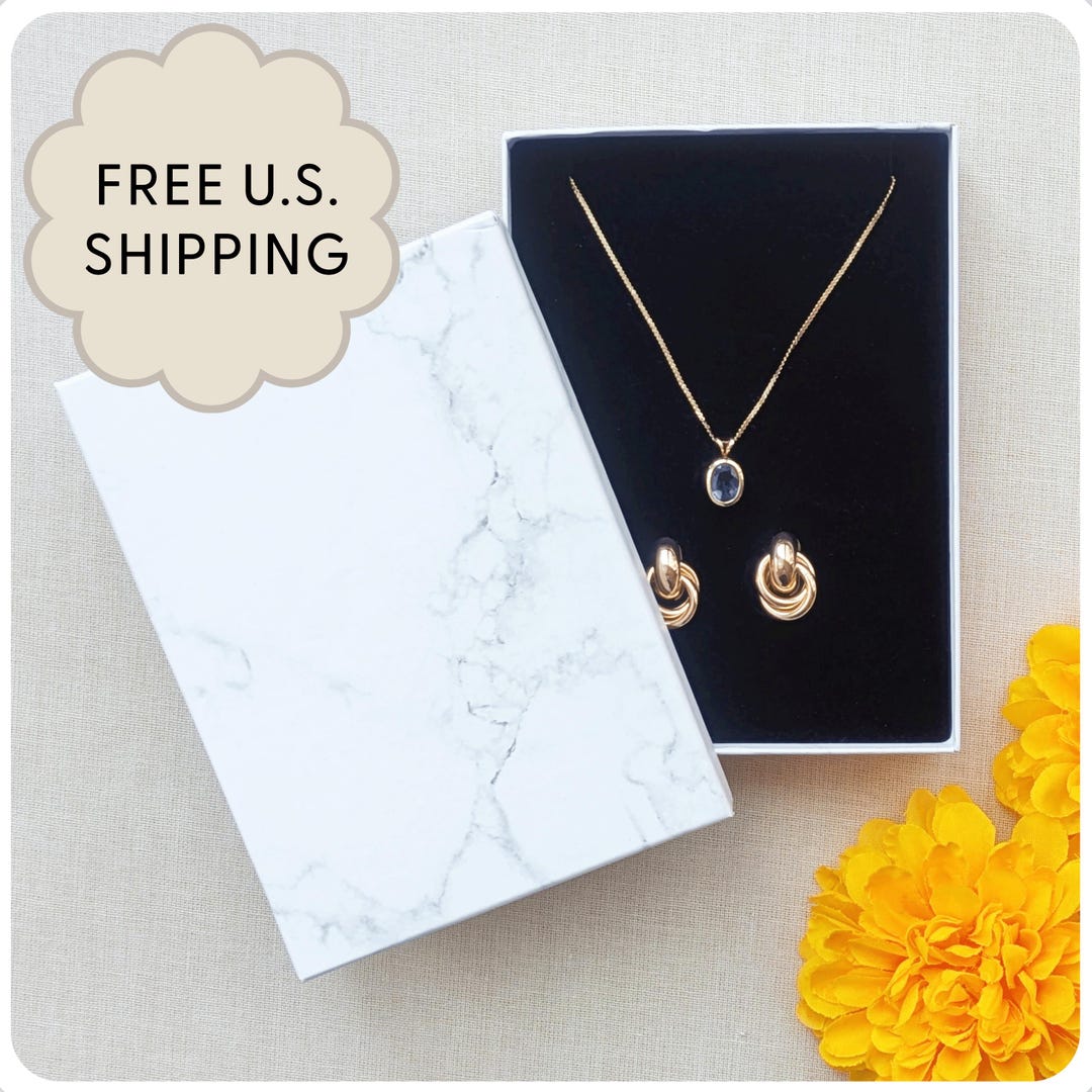 Rectangular Necklace Box Small Gift Box Jewelry Foam Padding Gift Box ...