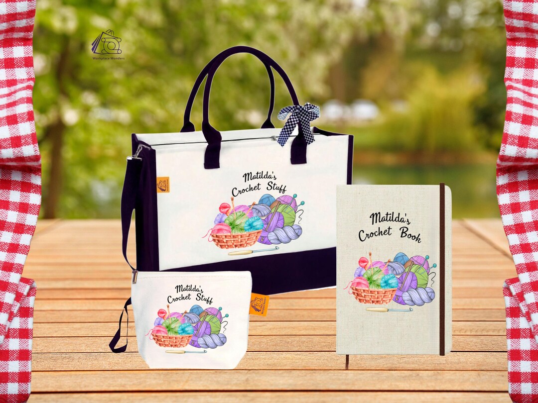 Personalized Crochet Gift Set, Custom Project Bag, Gift for Knitter ...
