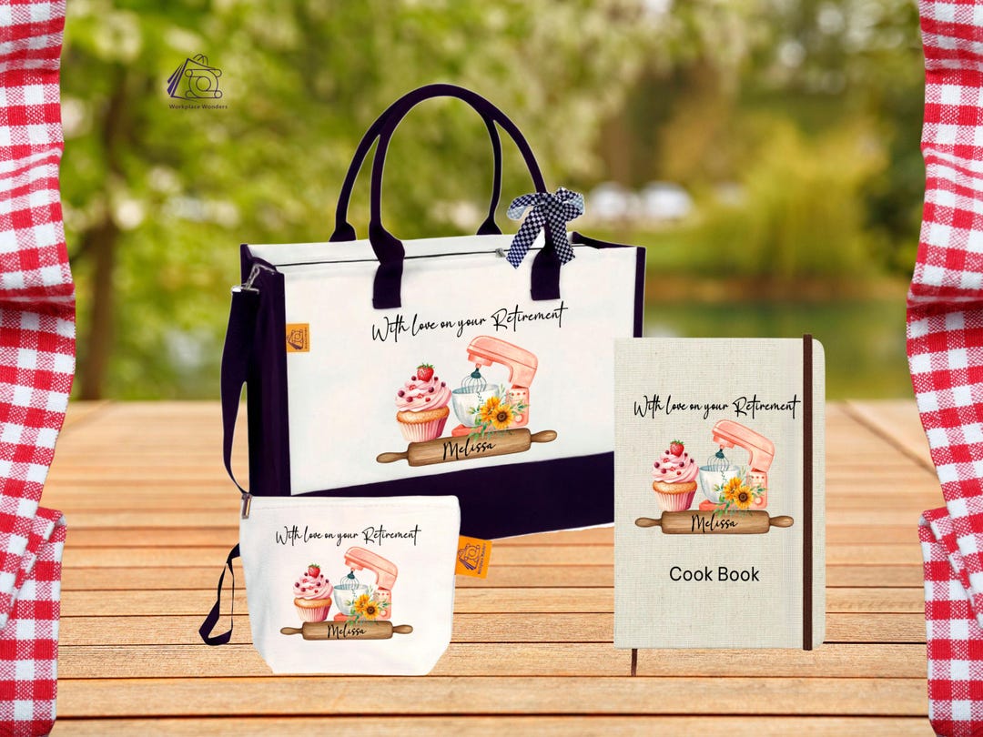 Personalized Retirement Gift Set, Custom Baking Gift for Her, Recipe ...