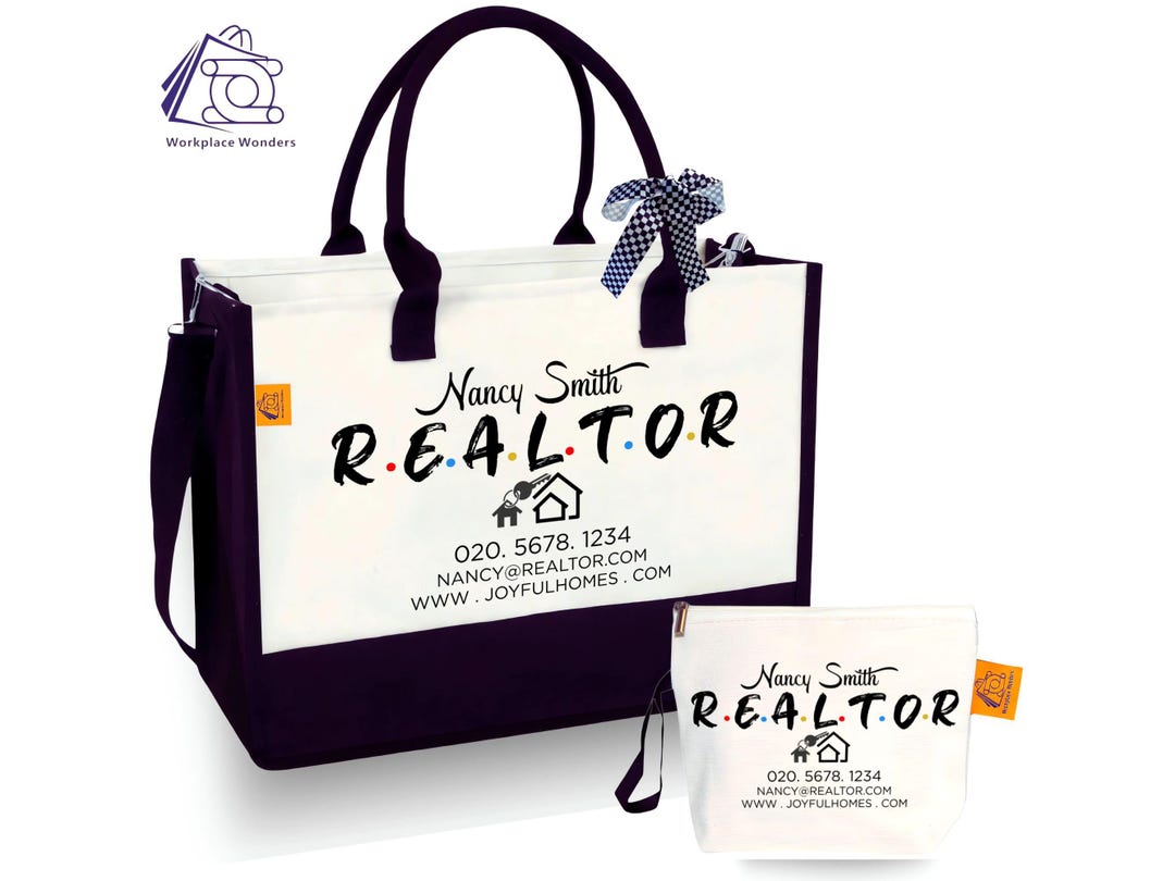 Realtor Tote Bag, Personalized Business Tote Bag, Custom Real Estate ...