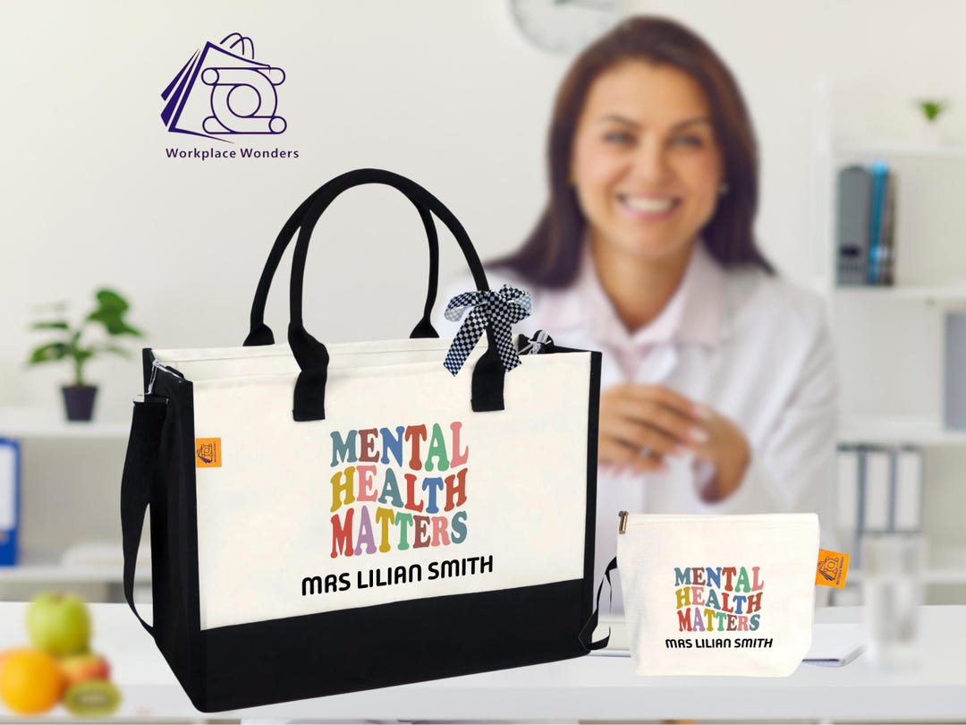 Personalized Mental Health Matters Canvas Tote Bag: Doctor, Nurse Gift ...