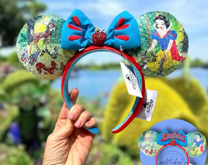 Snow White Minnie Ears, Snow White Mickey Ears, Disney Ears Headband ...