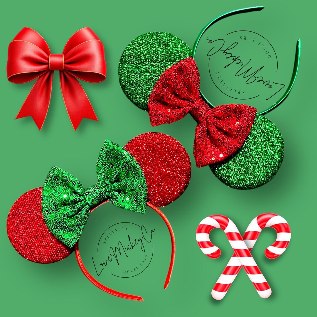 Minnie Mouse Christmas Ears, Disney Ears for Kids and Adults, Custom ...