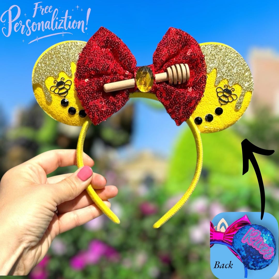 Winnie the Pooh Ears, Mickey Ears, Winnie the Pooh Headband, Minnie ...