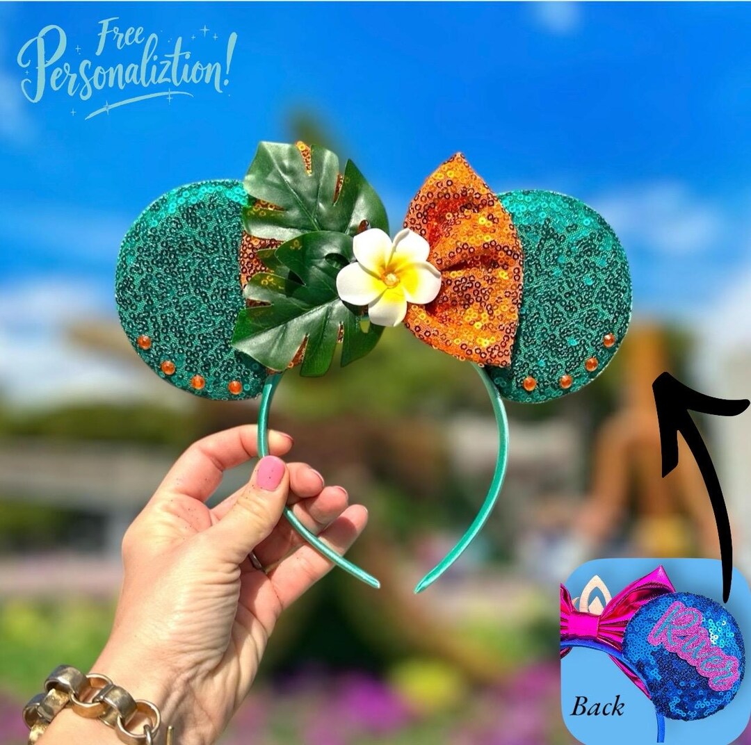 Moana Inspired Ears, Mickey Ears, Moana Mickey Ears, Minnie Ears, Mouse ...