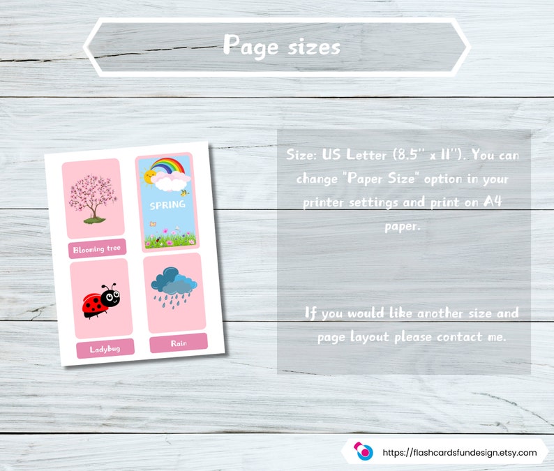 15 Spring Flashcards: Montessori Educational, Materials for Preschool ...