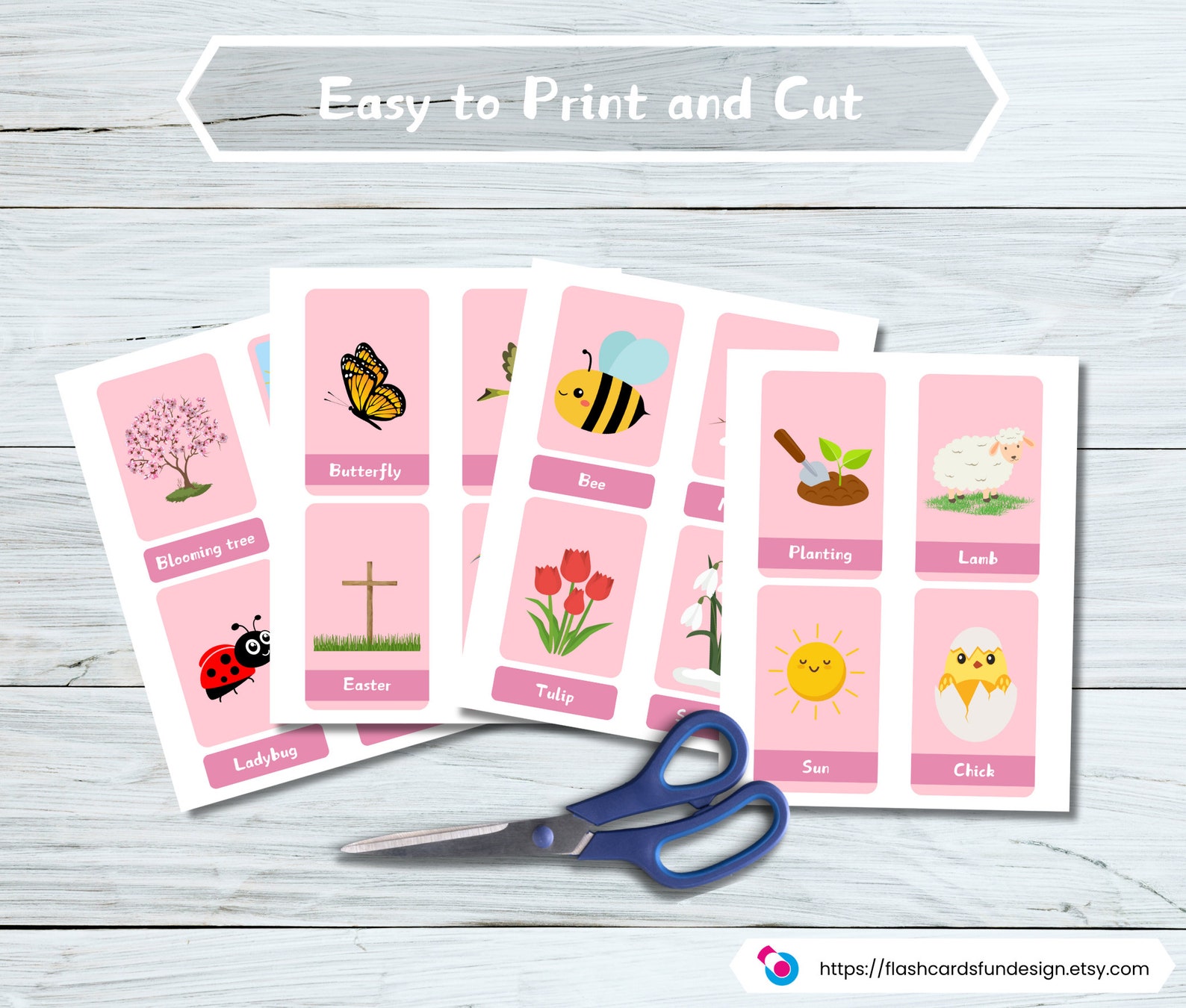 15 Spring Flashcards: Montessori Educational, Materials for Preschool ...