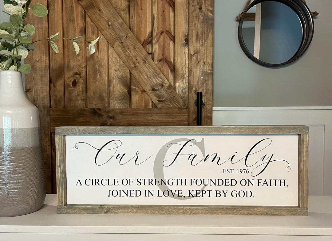 Personalized Our Family A Circle of Strength, Founded on Faith Wood ...