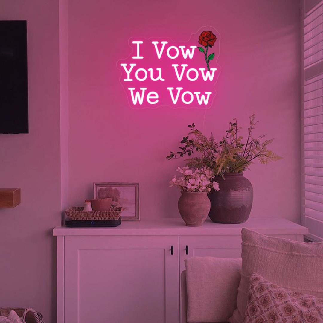 I Vow.you Vow.we Vow.neon Sign,book Club Neon Light, Booktok, Ryat, the ...
