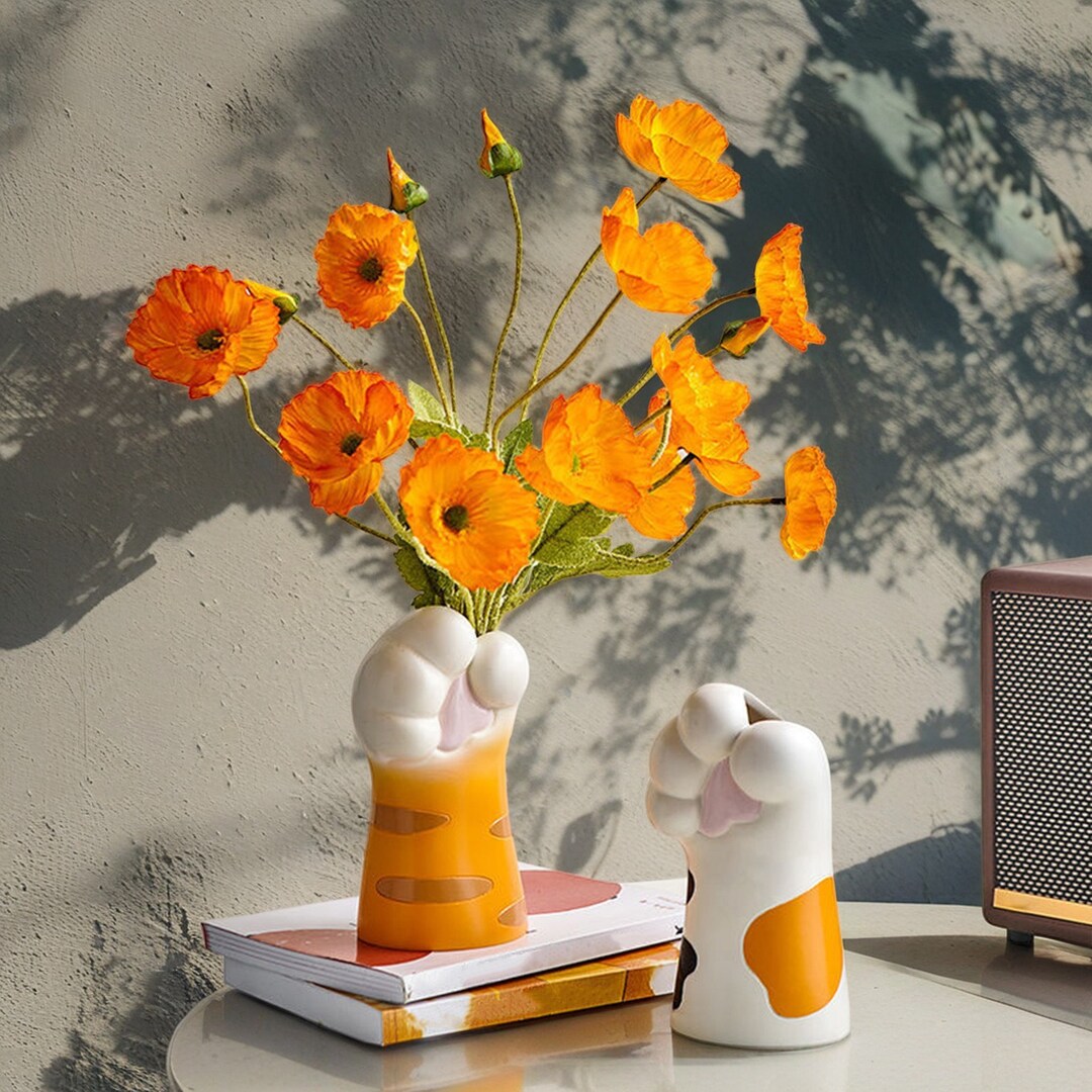 Cat Scratch Vase, Cute Cat Vase, Pet Home Decoration, Indoor Vase, 3 ...