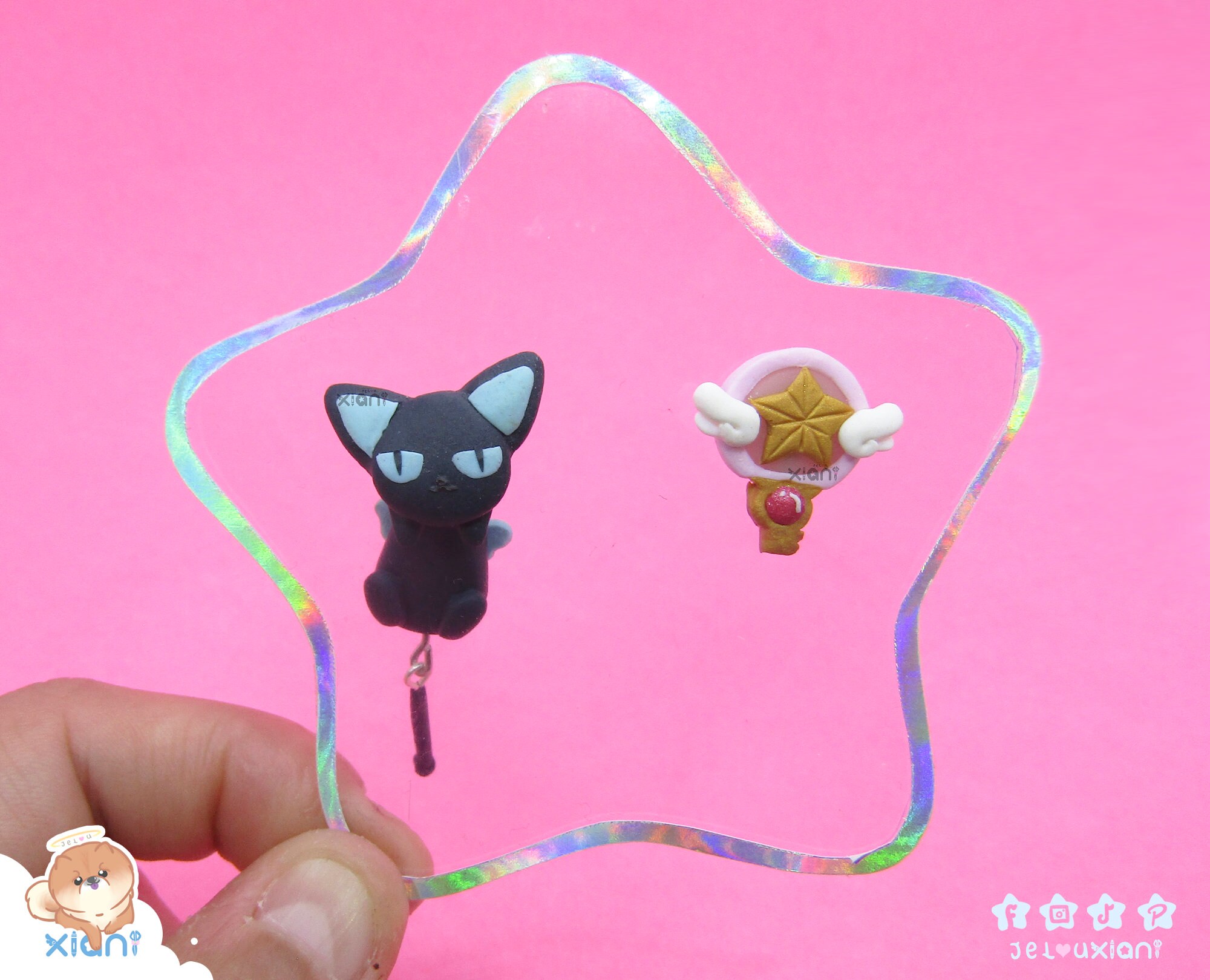 Cardcaptor Sakura Earrings, Star Wand, Dreams Wand, Clow Key, Mahou ...
