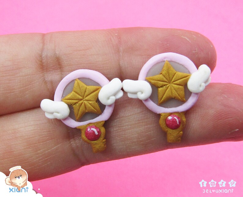 Cardcaptor Sakura Earrings, Star Wand, Dreams Wand, Clow Key, Mahou ...