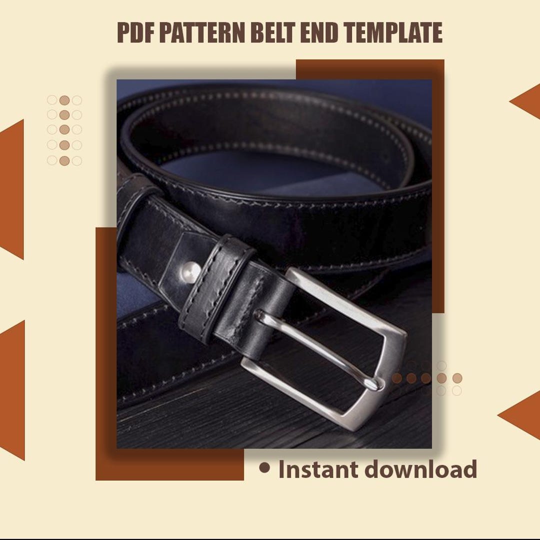 PDF Pattern Belt End Template, Handmade Leather Pattern, Leather DIY ...