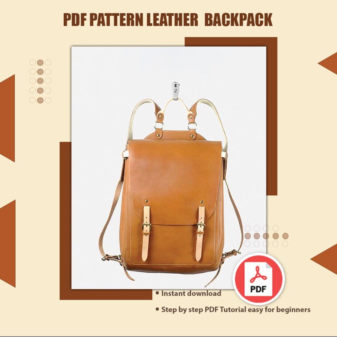 PDF Pattern Leather Backpack DIY Leather Backpack Template, Digital A4 ...