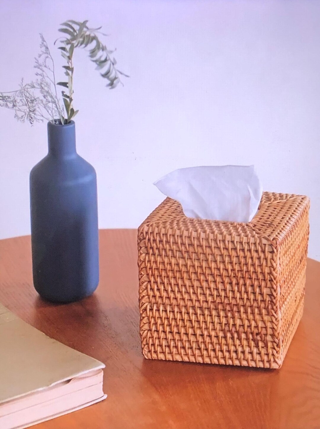 Boho Rattan Tissue Box Cover,bathroom Decorative Woven Tissue Box ...