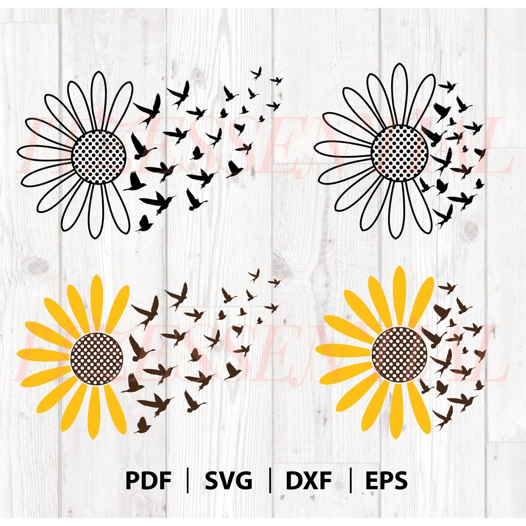 Sunflower Bird SVG Bundle: Floral Clipart (digital Download) - Etsy
