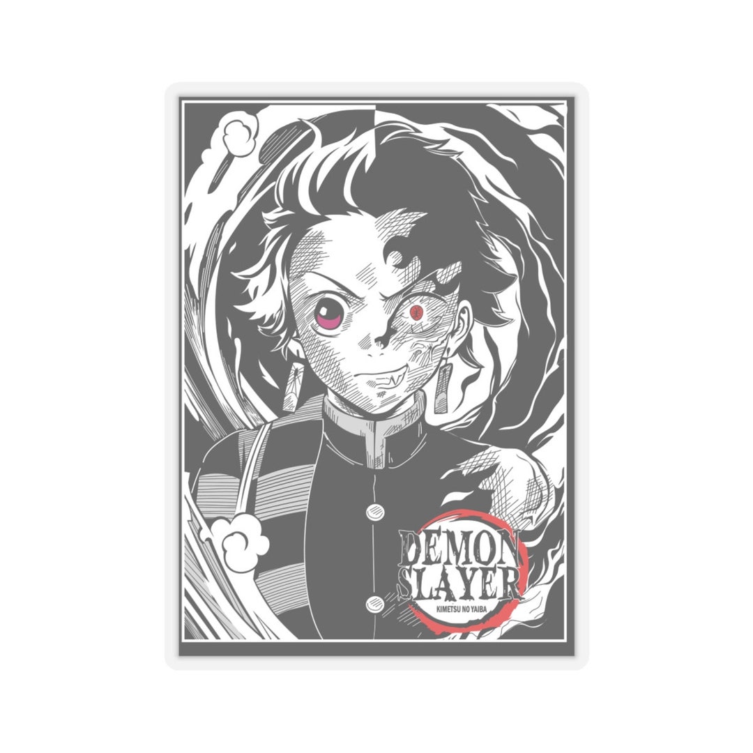 Anime Demon Slayer Tanjiro Transparent or White Kiss-cut Stickers - Etsy