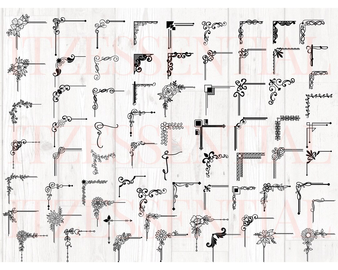 Corner SVG Bundle, PNG, Dxf, Digital Download, Svg Files for Cricut ...