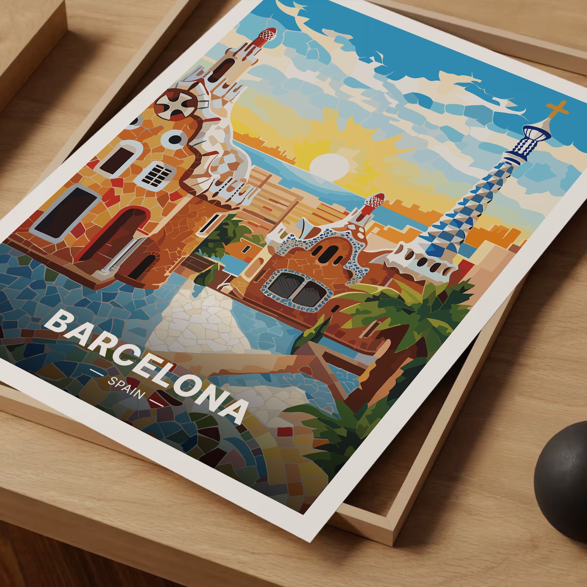 Backdrop Barcelona Spain Barcelona Spain 11 13 2023 Timelapse Sunset