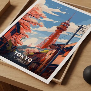 Tokyo Tower & Mount Fuji Art Print, Japan Travel Poster, C20-1570 - Etsy
