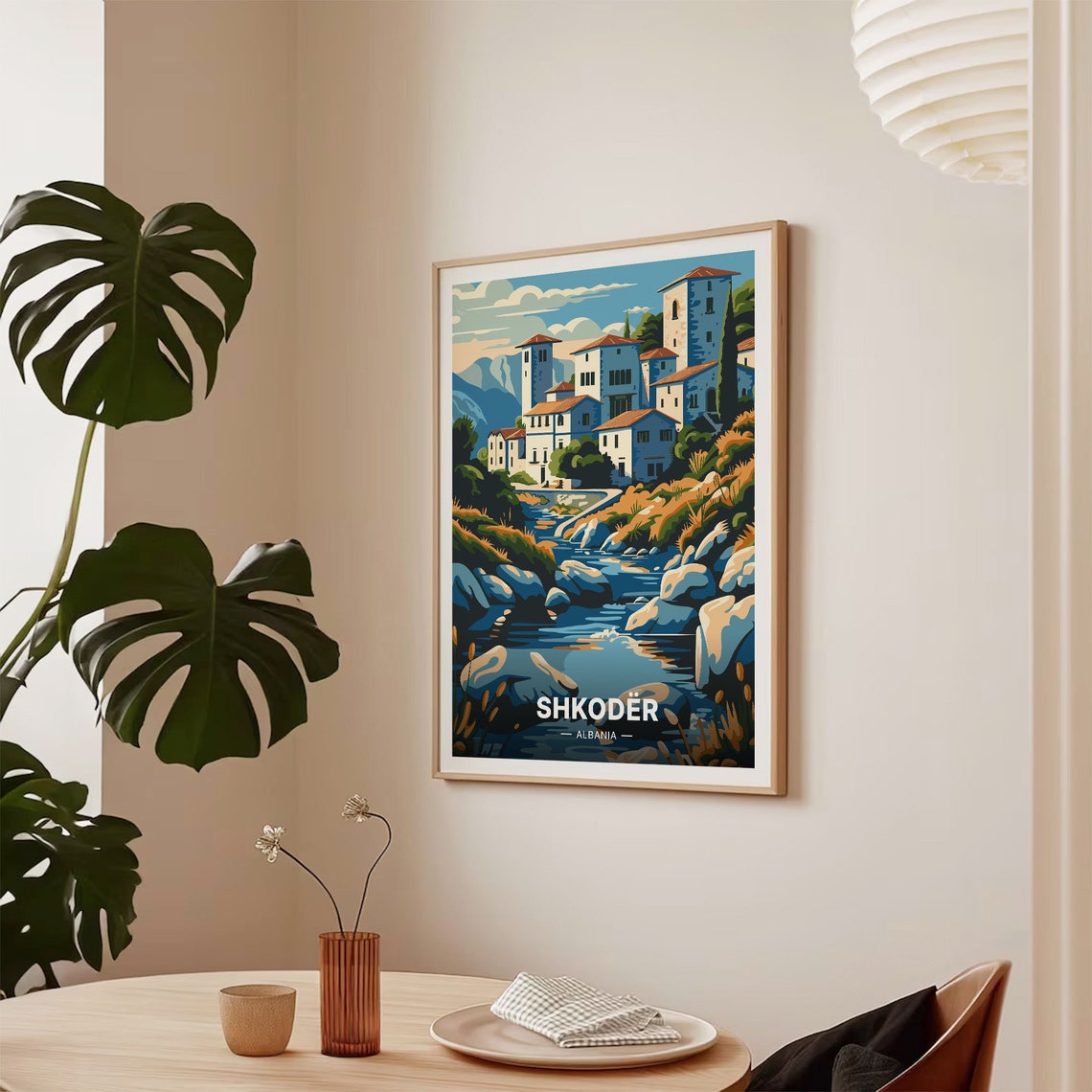 Shkodër Albania Cityscape Poster, Travel Wall Art Decor, Unique ...