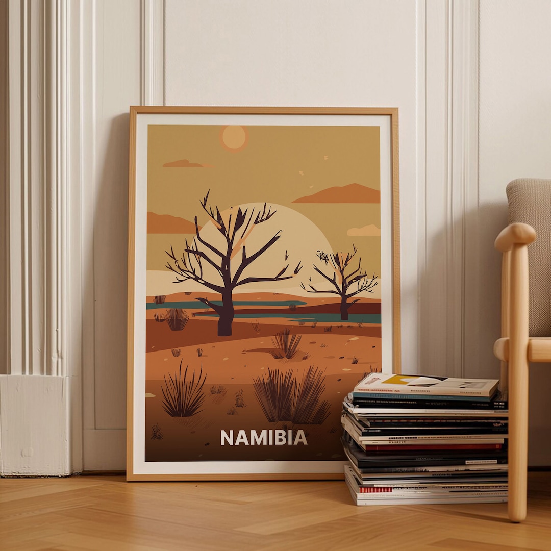 Namibia Desert Landscape Poster, Travel Wall Art, Home Decor, Adventure ...