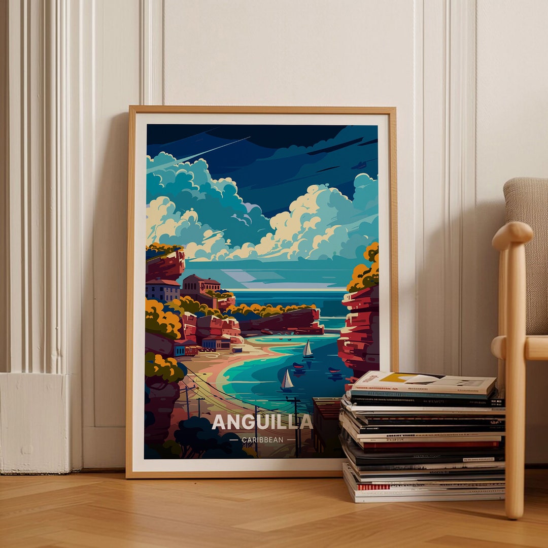 Anguilla Poster, Caribbean Travel Wall Art, Home Decor, Gift for ...