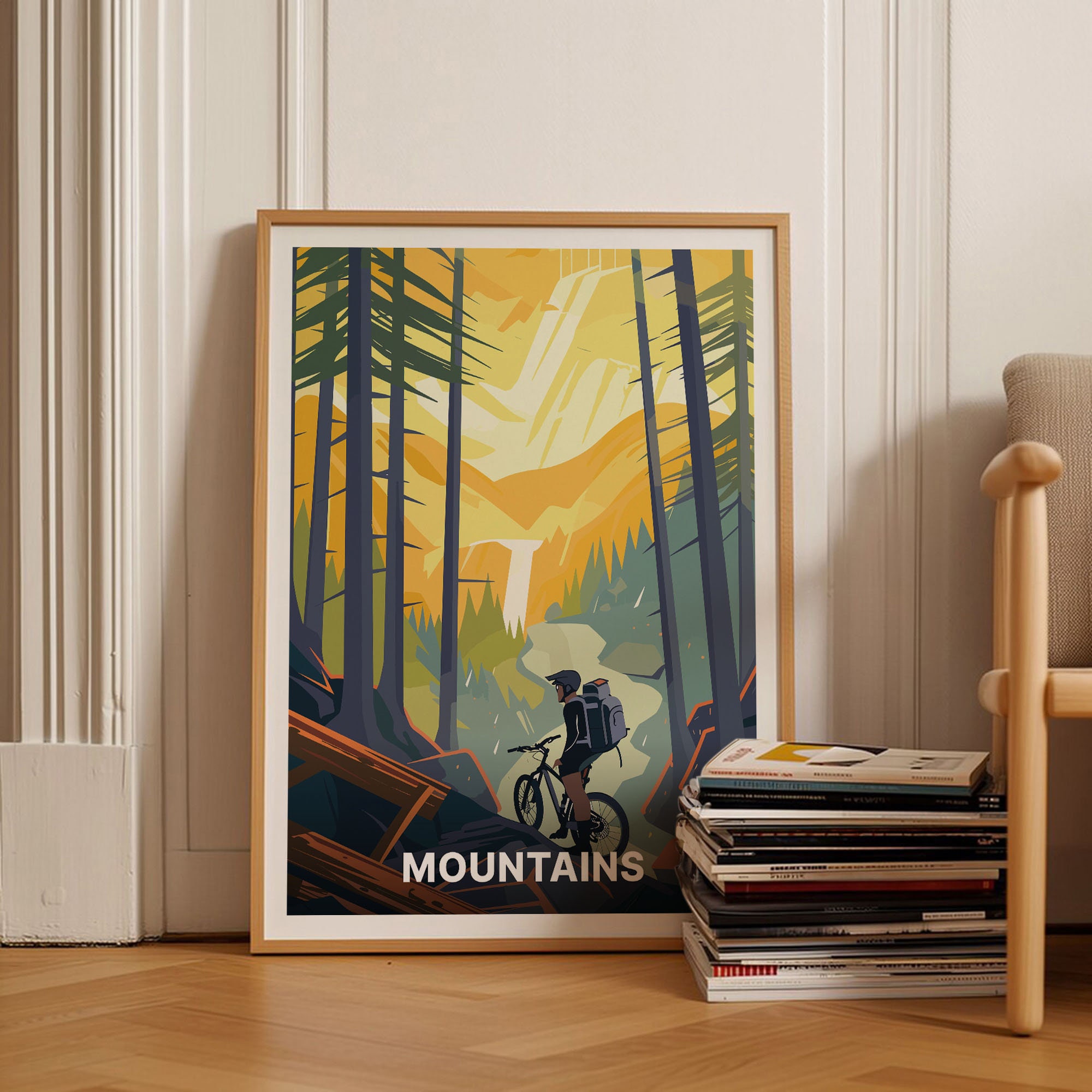 Mountain Bike Travel Poster, Extreme Sports Wall Art, C20-314 - Etsy