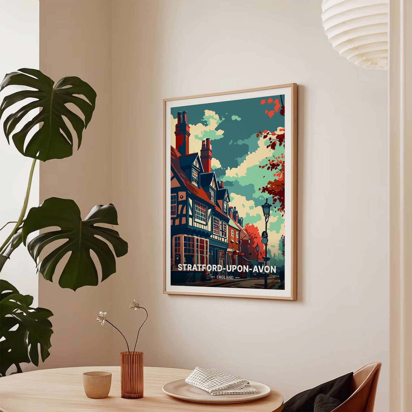 Stratford-upon-avon Poster, England Travel Art, British Landmarks Wall ...