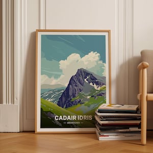Cadair Idris Travel Poster, Wales Landscape Art, Snowdonia National ...
