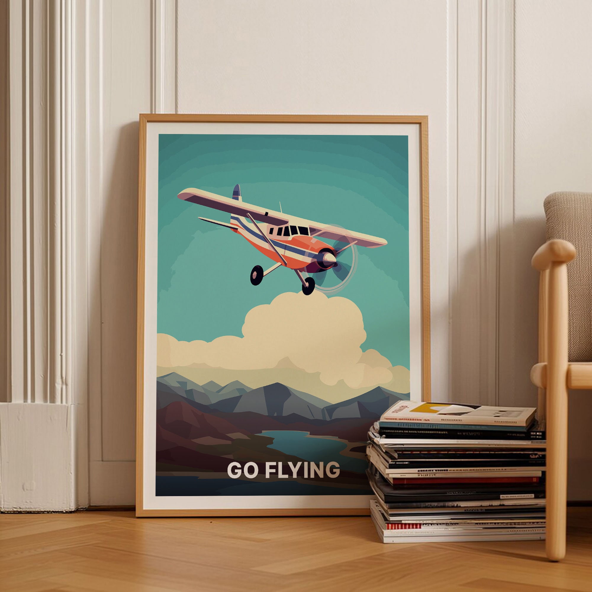 Cessna Skyhawk Aviation Poster, Vintage Airplane Art for Pilots ...