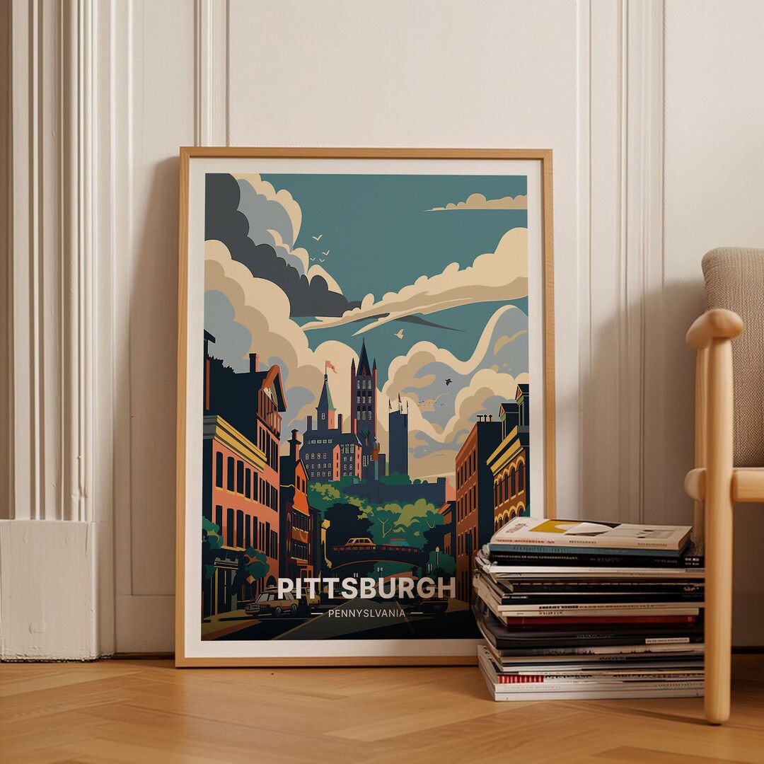 Pittsburgh Skyline Art Print, Pennsylvania Cityscape Poster, C20-1637 ...