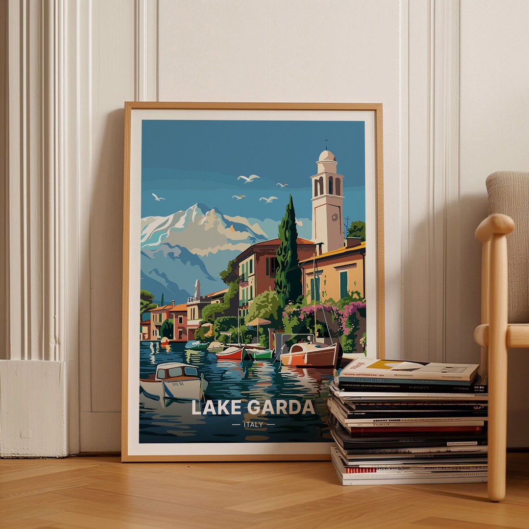 Lake Garda Italy Travel Poster, Scenic Landscape Art, C20-341 - Etsy