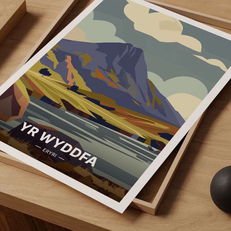 Yr Wyddfa Snowdonia Travel Poster, Wales Mountain Art, C20-1245 - Etsy