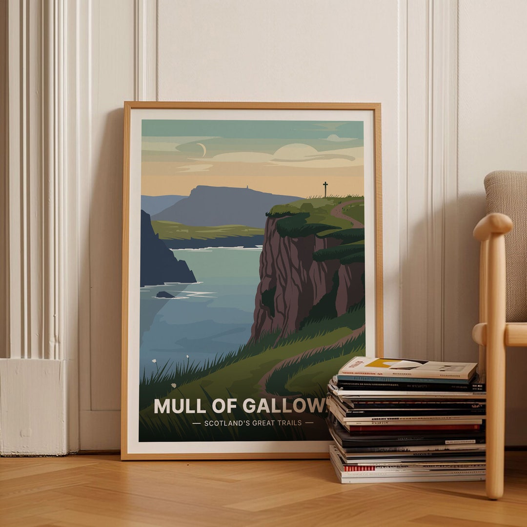 Mull of Galloway Scotland Travel Poster, Vintage Style Wall Art for ...