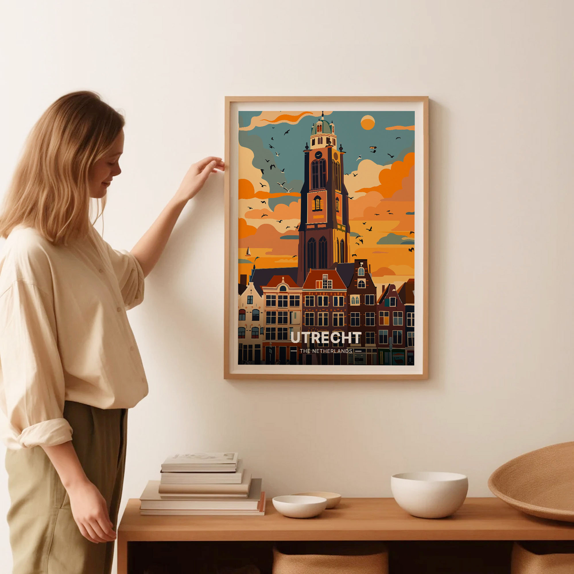 Utrecht Cityscape Travel Poster, Modern Wall Art, Home Decor, Office ...