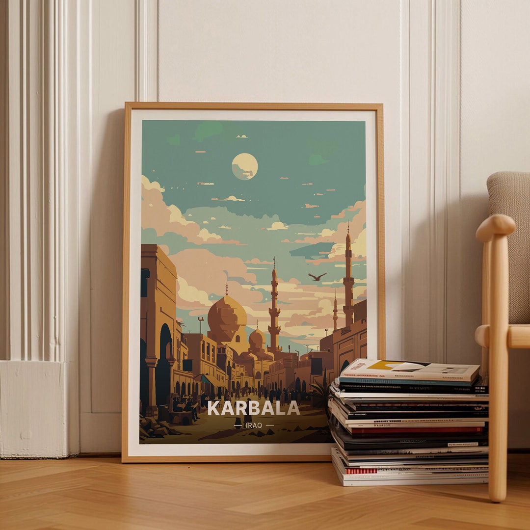Karbala Iraq Travel Poster, Middle East Wall Art, Exotic Destination ...