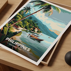 Philippines Travel Poster, Tropical Island Landscape Art, C20-338 - Etsy