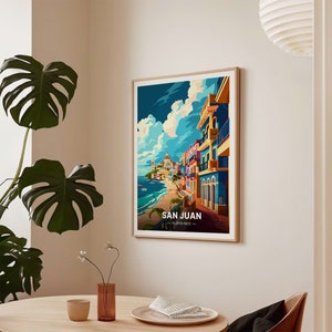 San Juan Travel Poster, Caribbean Wall Art, C20-1148 - Etsy