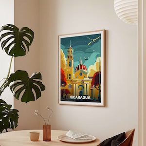 Nicaragua Travel Poster, Vintage Style Wall Art, Home Décor, Unique ...