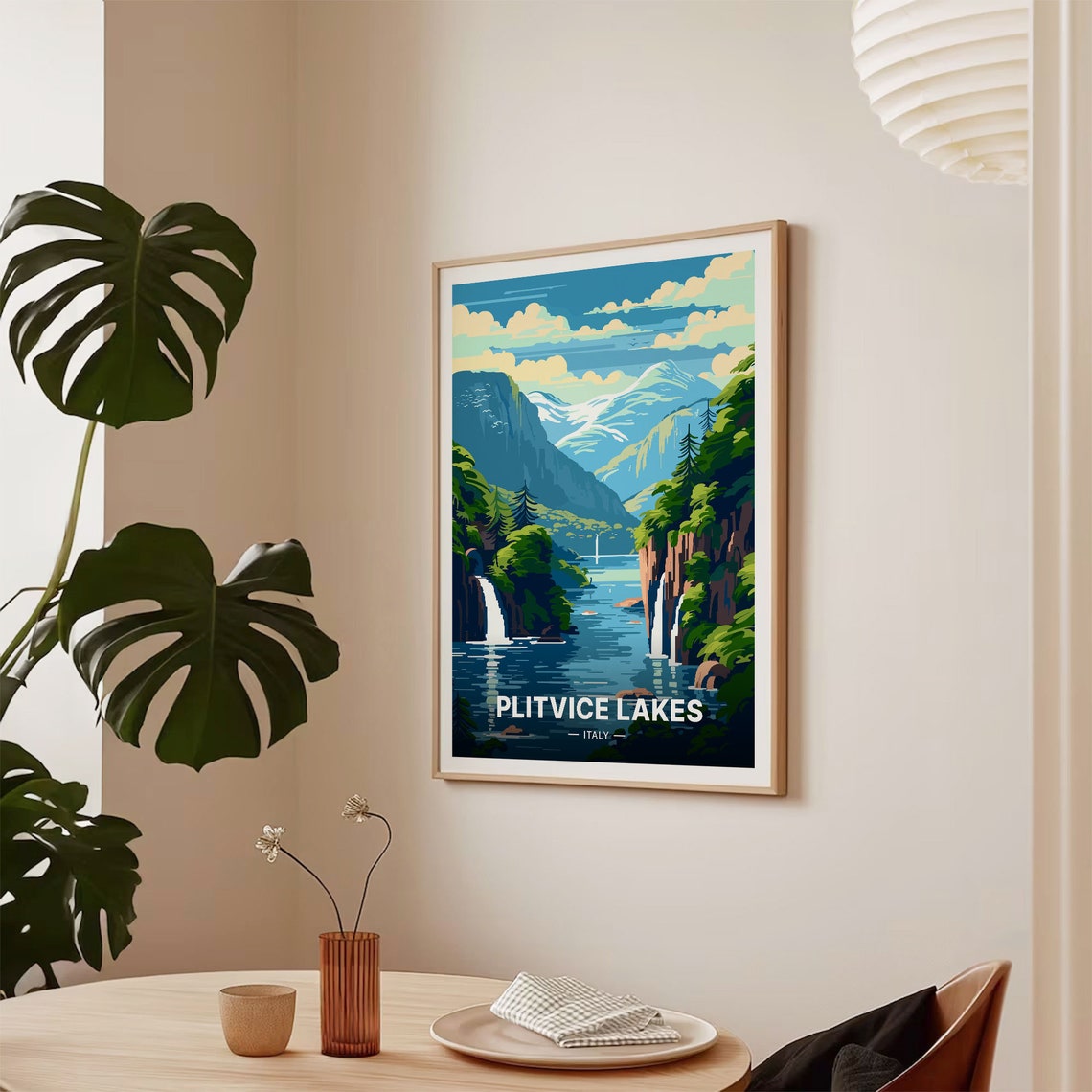 Plitvice Lakes National Park Art Poster, Croatia Travel Print, C20-614 ...