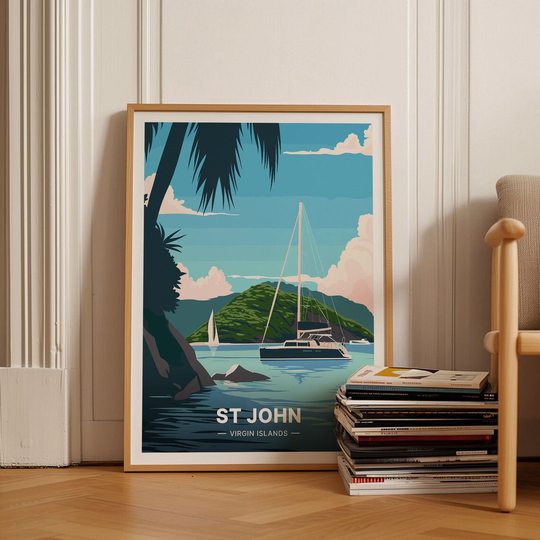 St John Virgin Islands Poster, Tropical Wall Art, C20-832 - Etsy