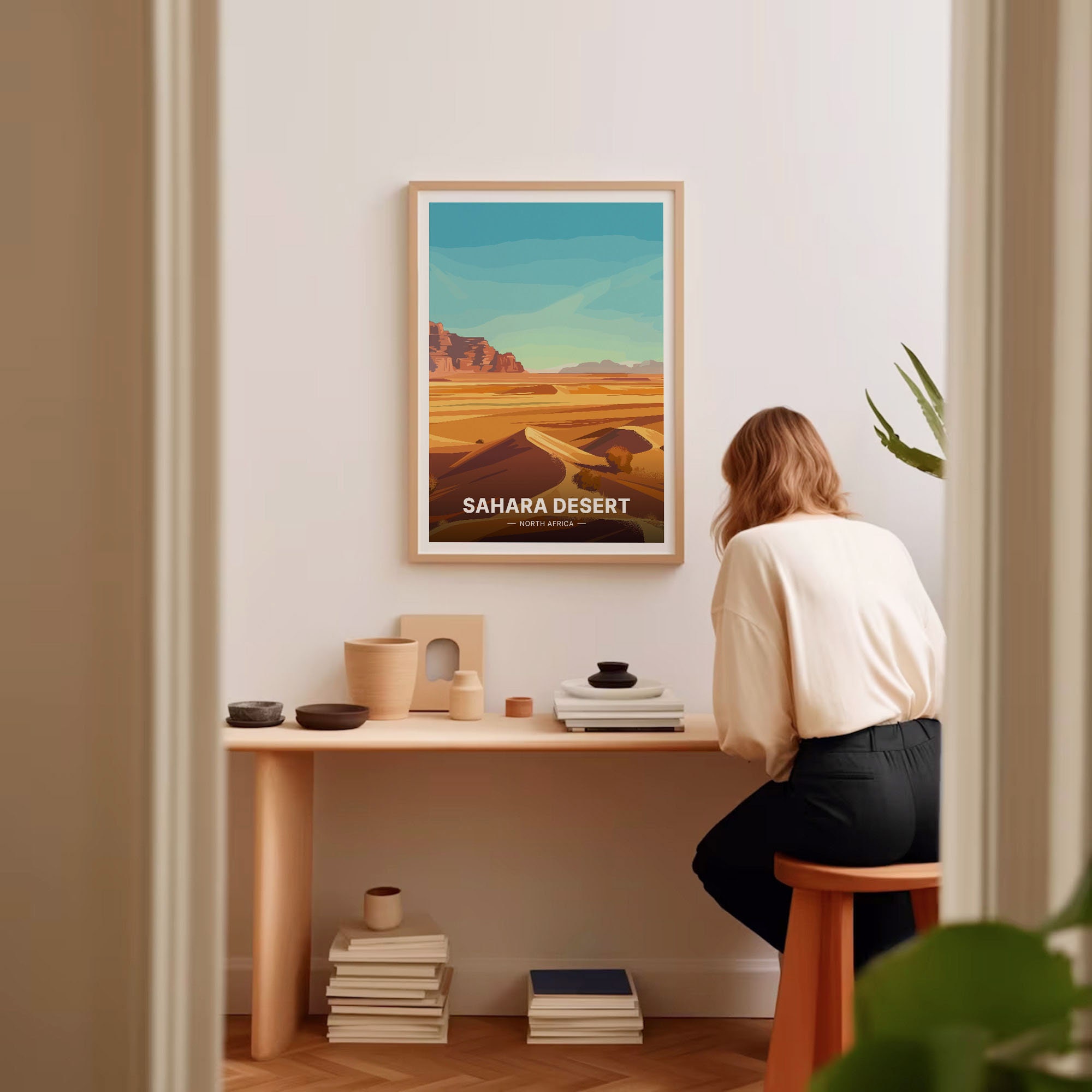 Sahara Desert Print, North African Sand Dunes, Travel Poster, C20-1743 ...