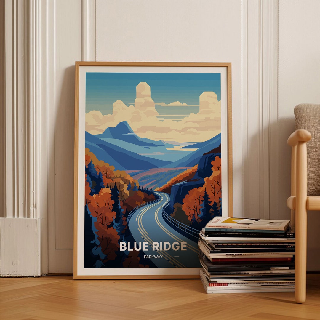 Blue Ridge Parkway Travel Poster, Scenic Road Art Print, Home Decor ...