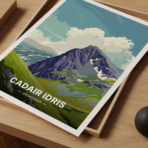 Cadair Idris Travel Poster, Wales Landscape Art, Snowdonia National ...
